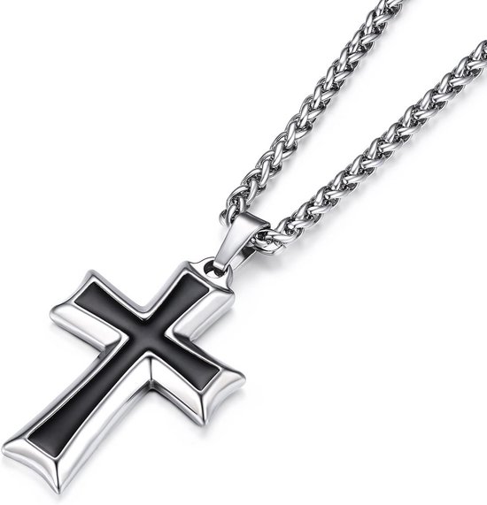 Kruis Hanger Ketting van Roestvrij Staal met Tarwe Ketting voor Mannen ...