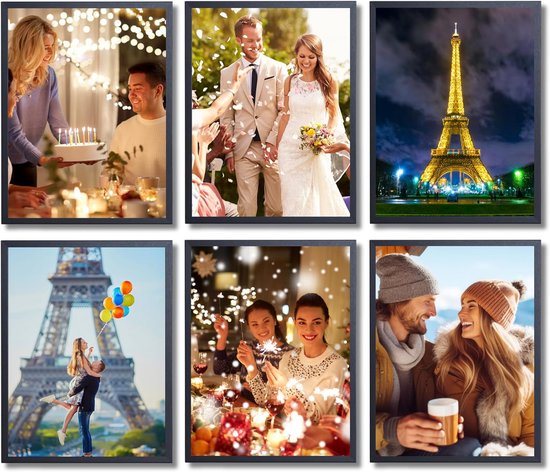 Set van 6 Houten Fotolijsten Zwart 30x40 cm Modern | bol