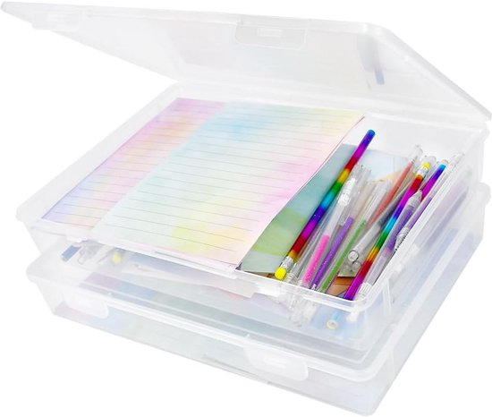 2 Stuks Transparante Opbergdozen A4 met Deksel - Documentenboxen voor ...