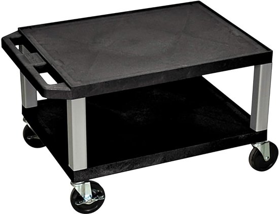 Verrijdbare AV Trolley met 2 Planken - Zwart - Hoge Kwaliteit ...