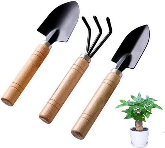Mini Tuinwerktuigen Set (3-Delig): Schep, Hark en Spatel voor ...