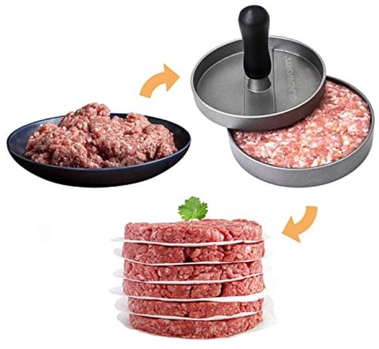 Kwart Pounder Hamburgerpers Aluminium met 100 Waspapier - Anti ...