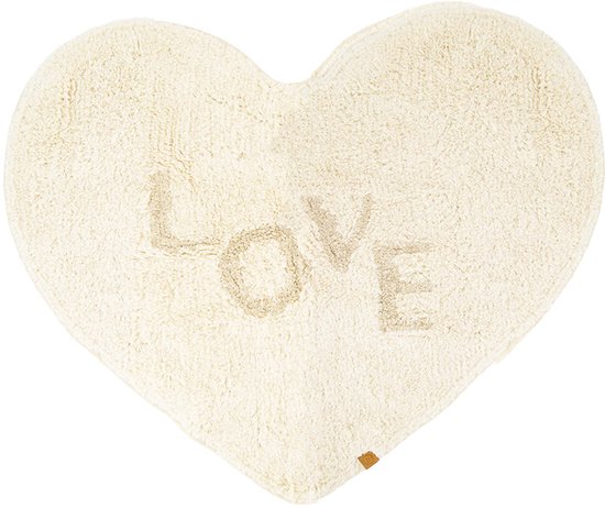 Zusss Badmat Love Hartje - Off White badmat - Wit | bol