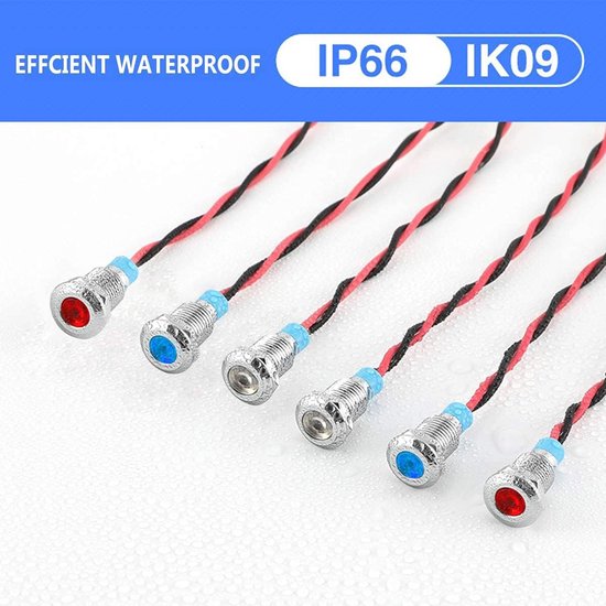 Set van 6 Stuks 12V-24V LED Indicatielampjes 8mm Paneel Dash ...