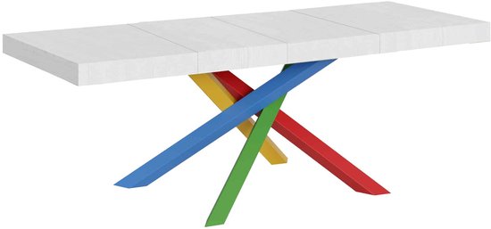 Uitschuifbare tafel 200/304x90 cm Volantis Premium wit essen ...