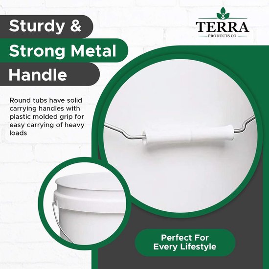 Witte Heavy Duty Emmers met Deksels - Duurzame Opslagoplossingen (5 ...