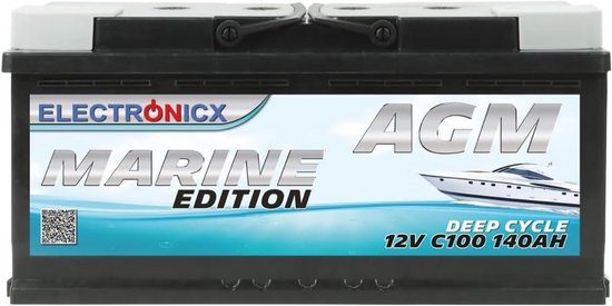 AGM Accu 140Ah 12V - Onderhoudsvrije Accu voor Camper, Boot, Caravan en ...
