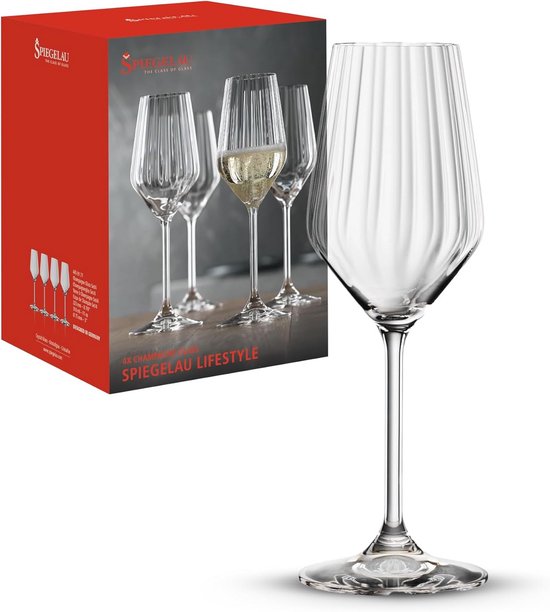 Champagneglazen set van 4, kristalglas 310 ml | bol