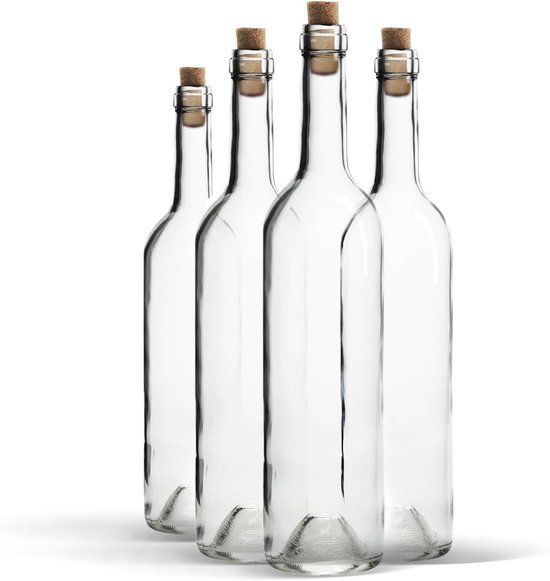 Glazen Fles 750 ml - Set van 32 - Wijnfles, Waterfles, Oliefles en Lege ...