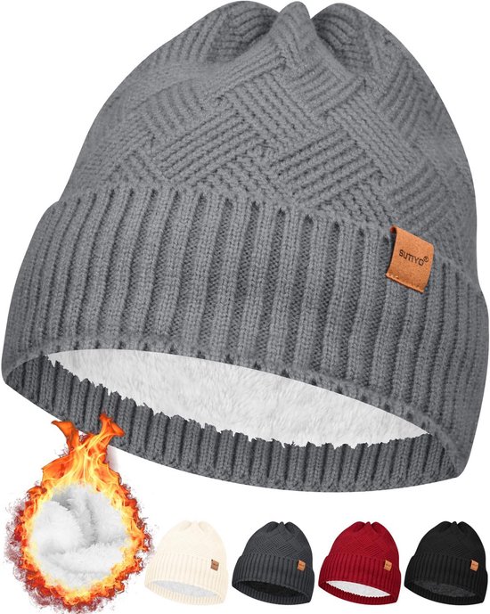 Warme Winter Muts Dames Heren met Fleece Voering - Dikke Thermische ...