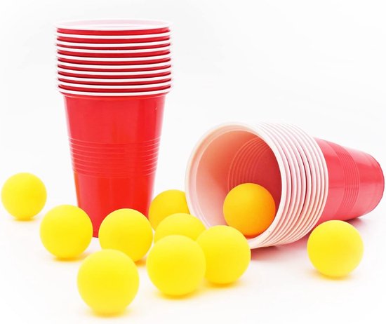 Beer Pong Spel Set inclusief 20 Bekers en 10 Ballen - Party Spel voor ...