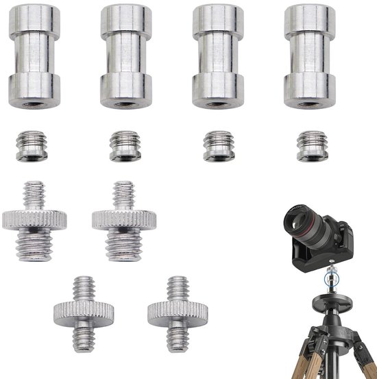 Statiefschroefadapter 1/4 inch naar 3/8 inch - 12 stuks camera-adapters ...
