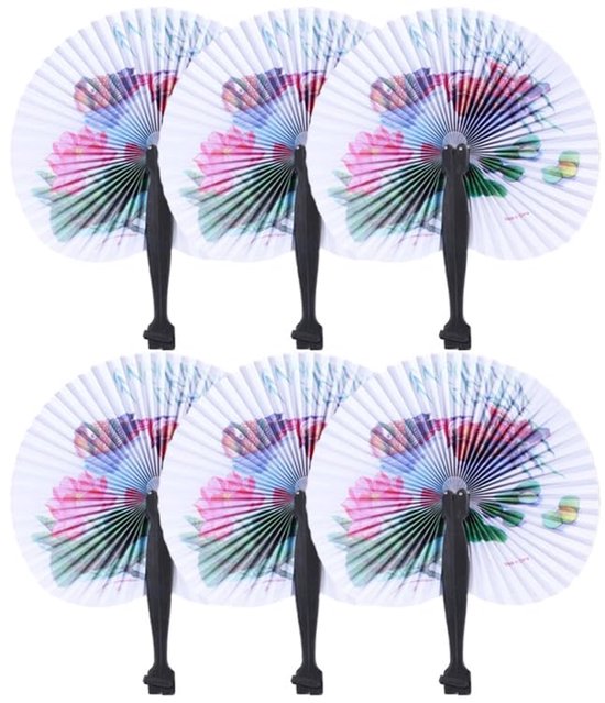 Pack of 6 Paper Fans Fan Portable Fan Foldable Mini School Students | bol