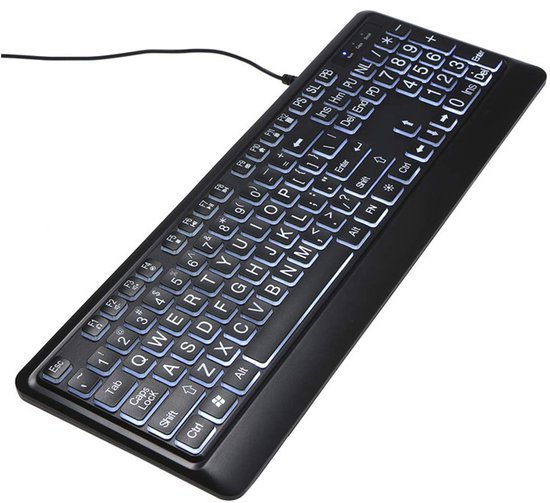 Verlicht toetsenbord geschikt voor senioren, USB groot karakter bedraad ...