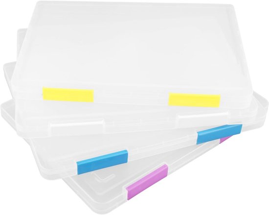 Transparante A4 Opbergdozen voor Documenten en Kunstwerken - Set van 4 ...