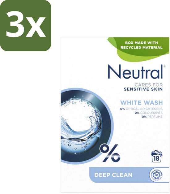 Neutral - Lessive en poudre - Linge blanc - Sans parfum - Peau sensible ...