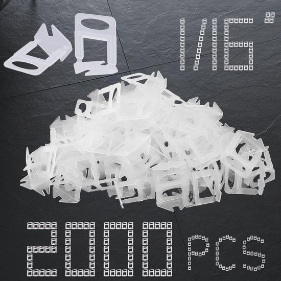 Tegel Leveling Systeem Clips 1/16" - 2000 Stuks Tegelniveau Spacers ...