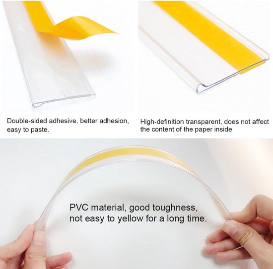 Allecta - Etikethouder 20 stuks in 3x30cm formaat voor heldere plastic ...