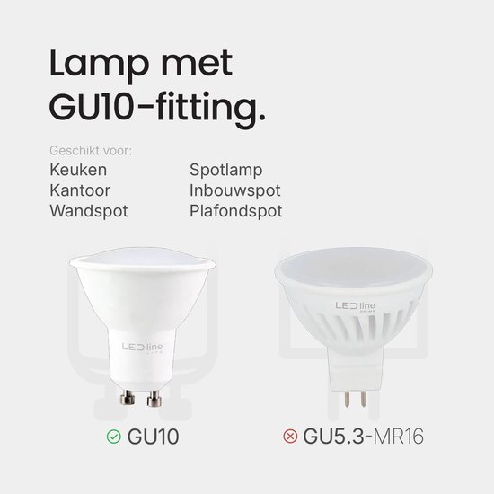 LED line LITE LED Spot GU10 - 5W (vervangt 40W) - 450lm - Ø50mm - 230V ...