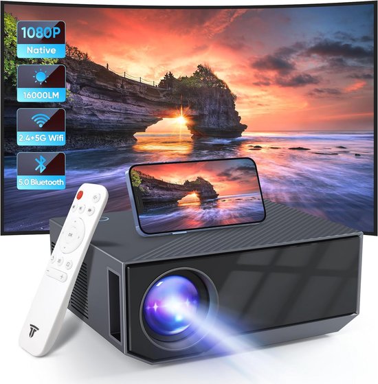 Mini-projecteur 4K Full HD 1080P avec Bluetooth et Wifi – Projecteur ...