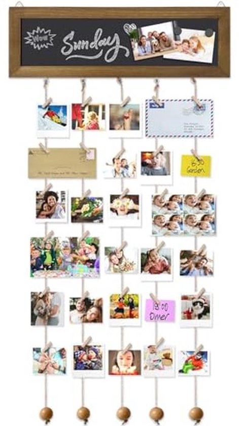 Houten Fotolijst Collage voor 30 Foto's met Clips | bol