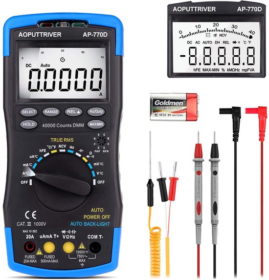 Digitale Multimeter TRMS 40000Tellen - Nauwkeurige Multimeter voor AC ...
