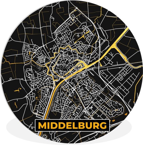 Wall Circle - Wall Circle Inside - Map - Middelburg - Or - Zwart - ⌀ 30 ...