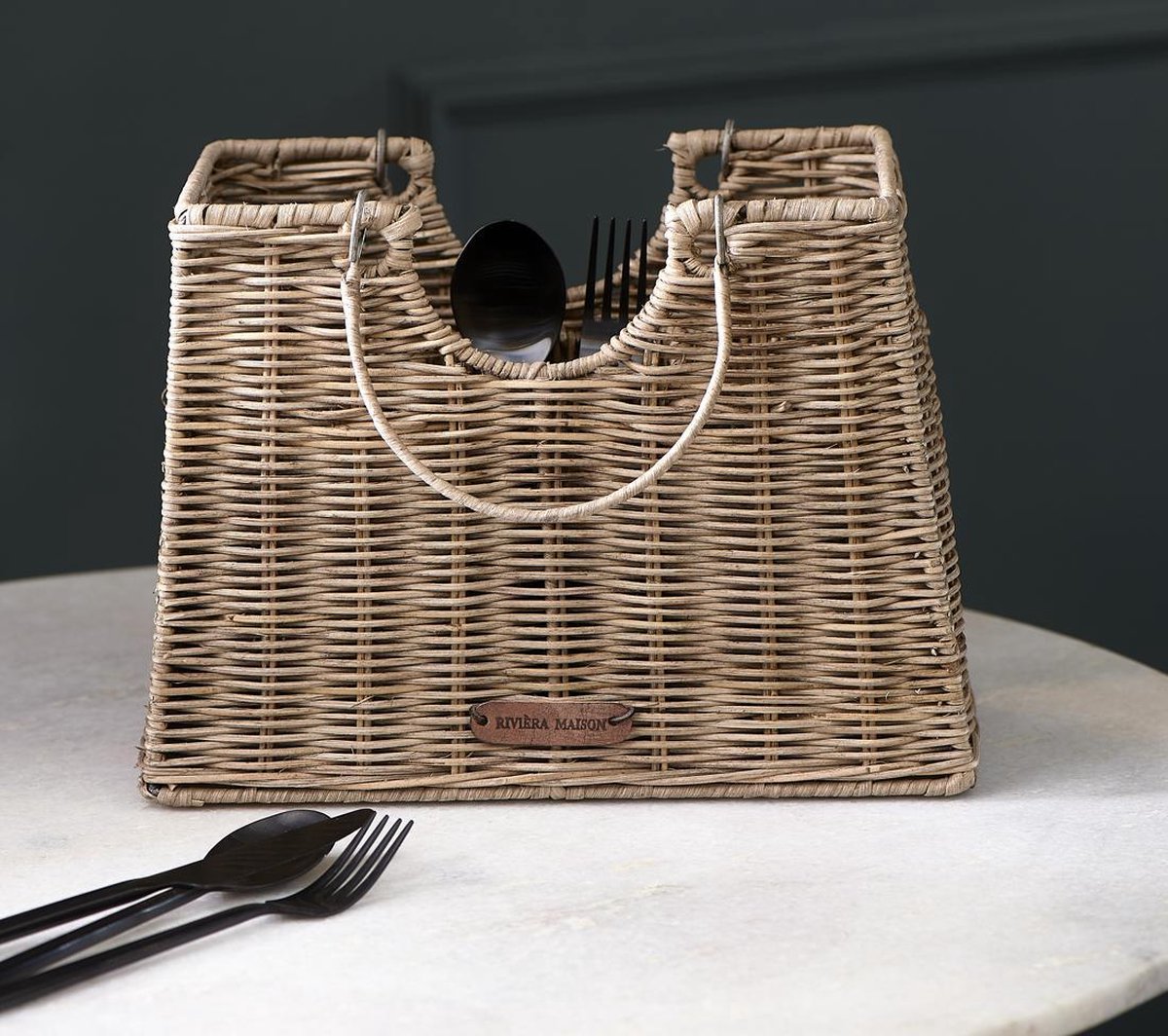 Riviera Maison Keukengerei Houder Bestekhouder - Rustic Rattan Cutlery ...
