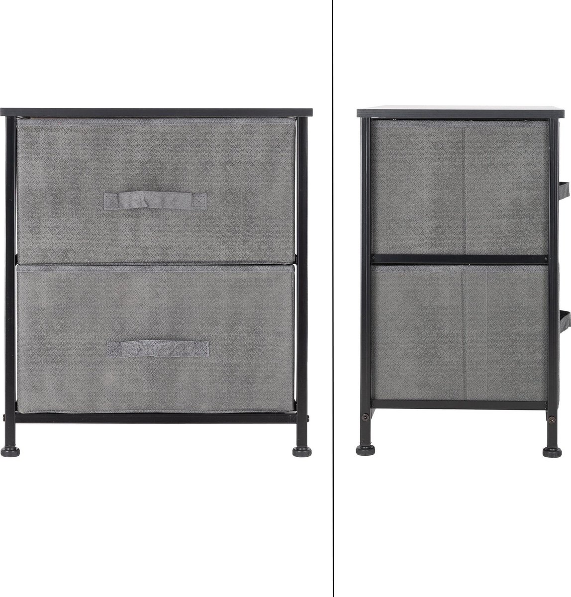 ML-Design Opbergdoos in stof met 2 laden, grijs, 45x30x51 cm, gemaakt ...