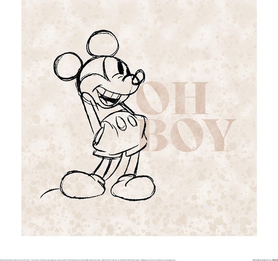 Disney Poster - Mickey Mouse Oh Boy - 40 X 40 Cm - Bruin | bol.com