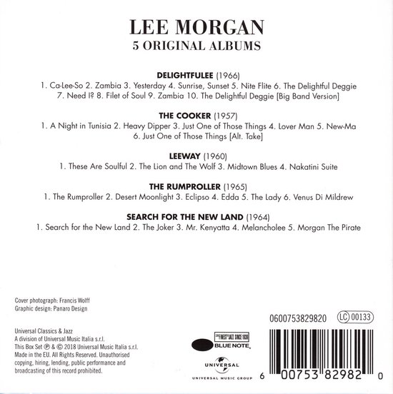 Lee Morgan - 5 Original Albums (5 CD) (Remastered), Lee Morgan | Muziek ...