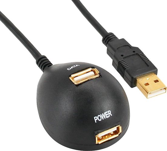 Premium USB naar 2x USB docking kabel - USB2.0 - tot 1A / zwart - 1 ...