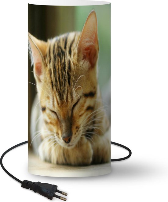 Lampe Chatons - chaton endormi - 33 cm de haut - Ø16 cm - Y compris ...