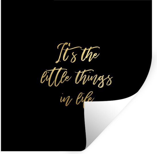 Muurstickers - Sticker Folie - Quote - Life - Black and gold - 120x120 ...