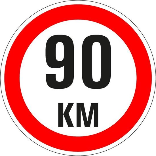 Maximaal 90 km sticker, A1 50 mm - 10 stuks per kaart | bol.com