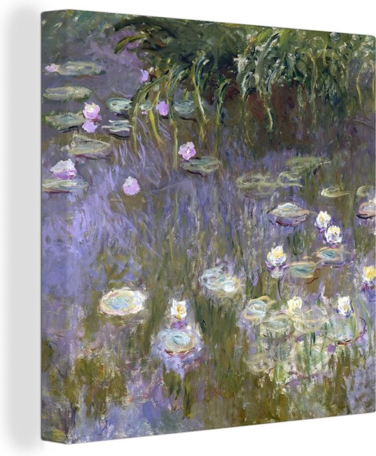 Canvas Schilderij Waterlelies - Claude Monet - 50x50 cm - Wanddecoratie | bol