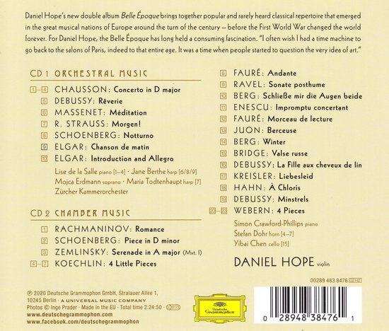 Daniel Hope - Belle Époque (2 CD), Daniel Hope | CD (album) | Muziek | bol