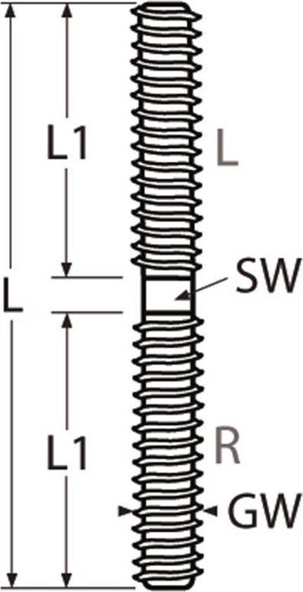 Draadeind met linkse en rechtse draad M10 RVS-316 | bol
