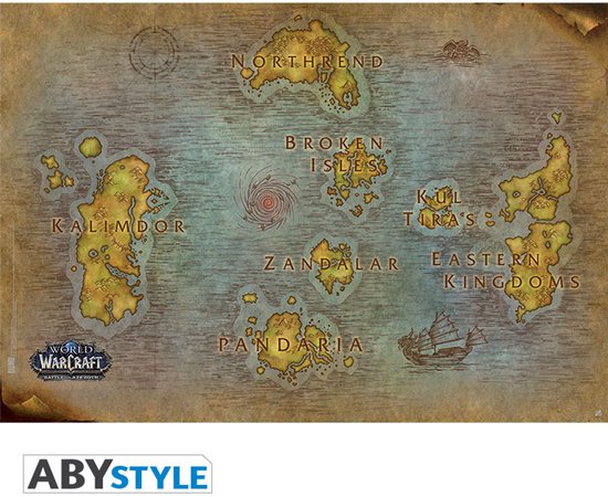 ABYSTYLE World of Warcraft Battle for Azeroth Map - Poster 91x61 cm | bol