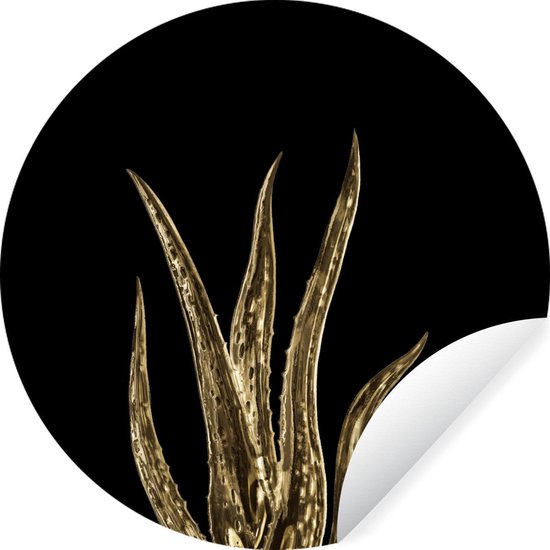 WallCircle - Muurstickers - Behangcirkel - Aloë Vera - Goud - Blad ...