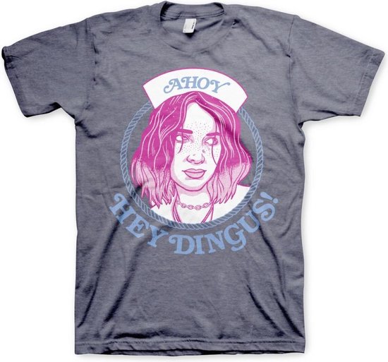 Stranger Things Heren Tshirt -2XL- Ahoy - Hey Dingus Blauw | bol.com
