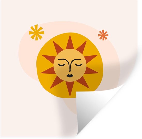 Muurstickers - Sticker Folie - Zon - Gezicht - Zomer - 80x80 cm ...