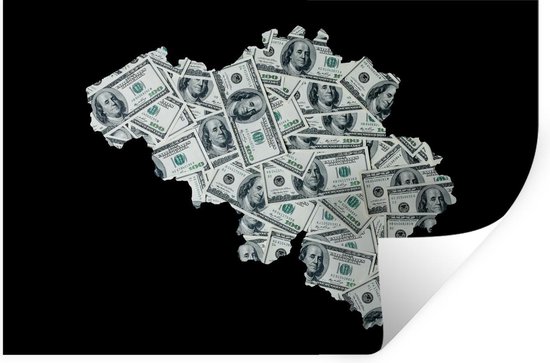 Muurstickers - Sticker Folie - Kaart - België - Geld - 30x20 cm ...