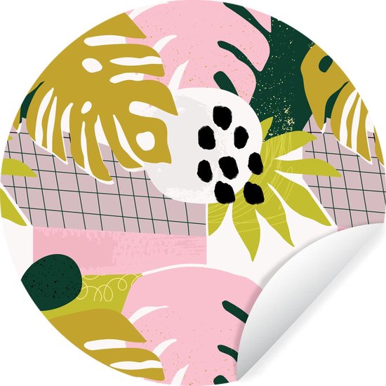 WallCircle - Muurstickers - Behangcirkel - Bladeren - Tropische planten - Patronen - ⌀... | bol