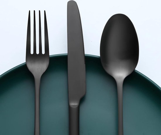 Bestekset voor 6 personen, 30-delige roestvrij stalen bestekset, mat ...
