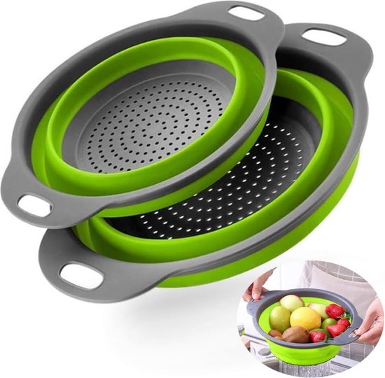 Opvouwbare vergiet set van 2 keuken siliconen vergiet vergiet pastazeef ...