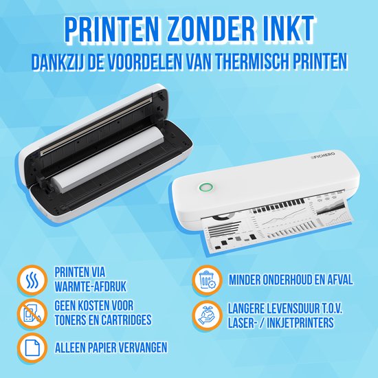 Fichero A4 Pocket Printer - 300 DPI - Thermische printer - Bluetooth ...