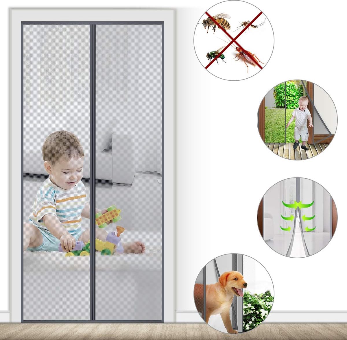 Philorn Magnetisch Vliegengordijn 90 x 210cm - Deurhor - Magnetisch ...