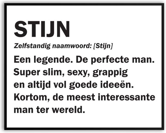 Stijn Woordenboek Fotolijst met glas 50 x 70 cm - Prachtige kwaliteit ...