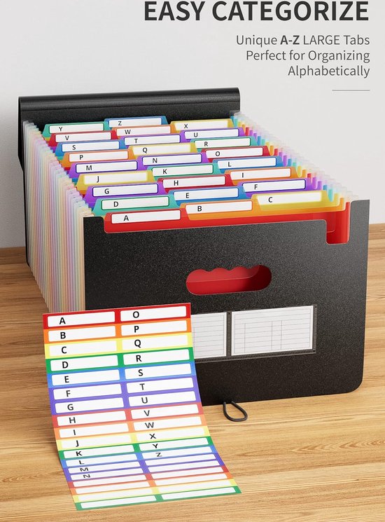 A4-map met 26 hoesjes/documentenopslag/opslag van papier - ABClife map ...
